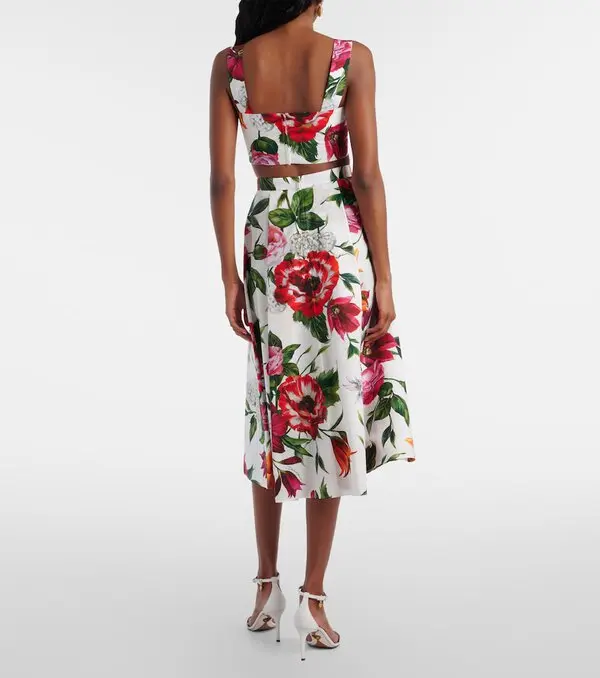 Dolce & Gabbana Floral Cotton Poplin Bra Top