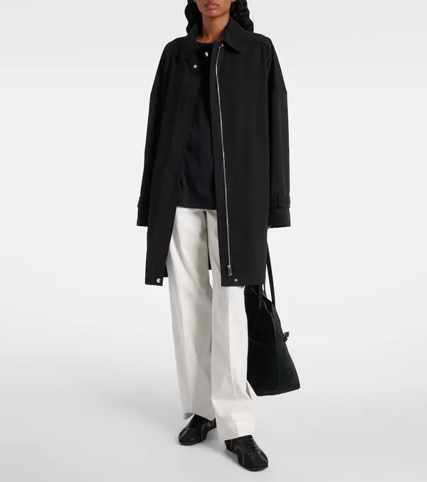 TOTEME Oversized Cotton Coat - Black