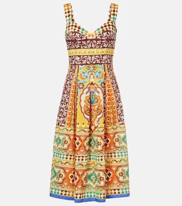 Etro Printed Cotton Midi Dress - Multicoloured