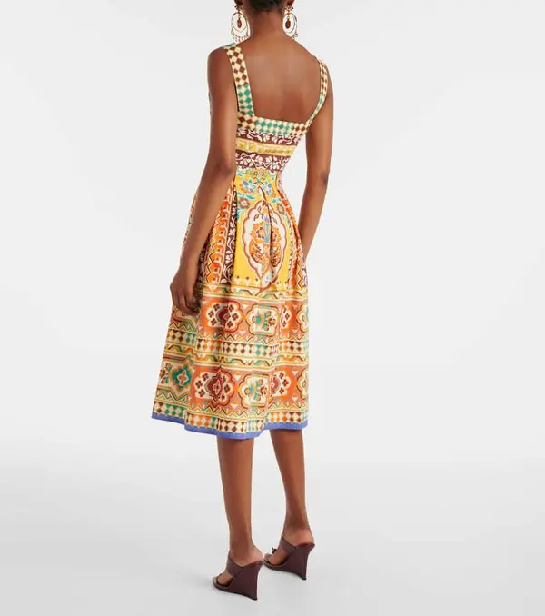 Etro Printed Cotton Midi Dress - Multicoloured