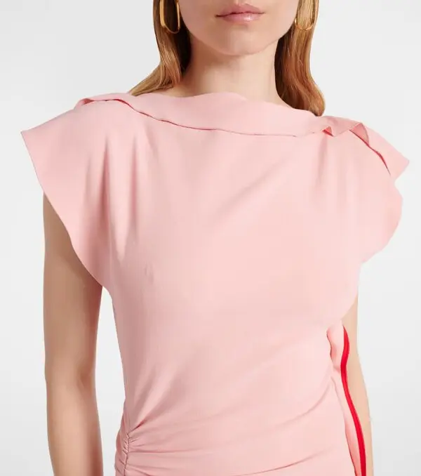 Victoria Beckham Draped Gathered Midi Dress