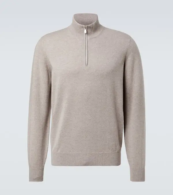Brunello Cucinelli Cashmere Half-zip Sweater - Brown