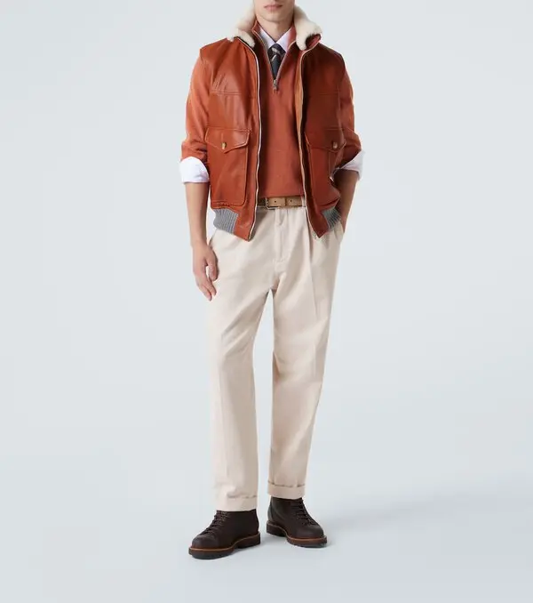Brunello Cucinelli Cashmere Half-zip Sweater - Orange