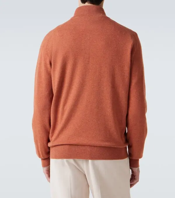Brunello Cucinelli Cashmere Half-zip Sweater - Orange