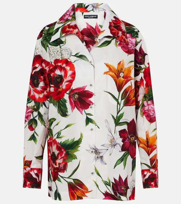 Dolce & Gabbana Floral Oversized Cotton Shirt - Multicoloured