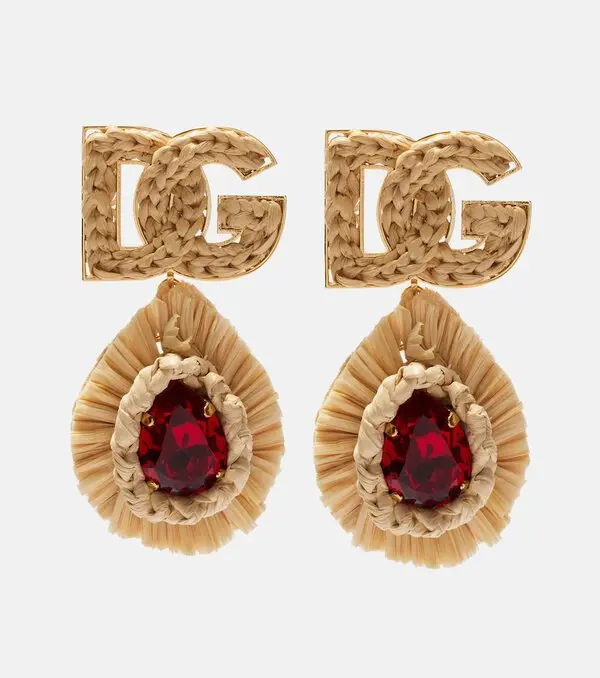 Dolce & Gabbana Dg Crystal-embellished Clip-on Earrings - Gold