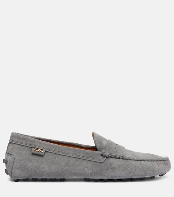 TOD'S Gommino Suede Driving Shoes - Grey