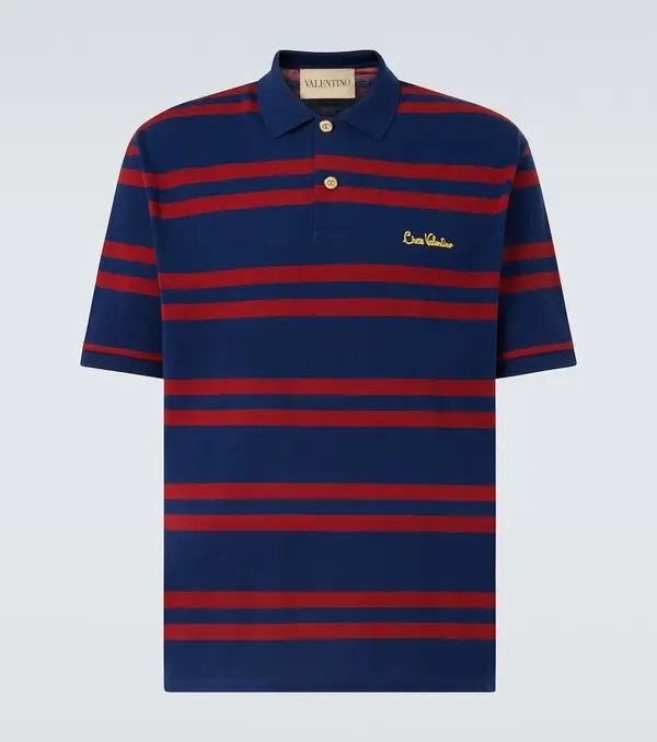 Valentino Garavani Chez Striped Cotton Polo Shirt