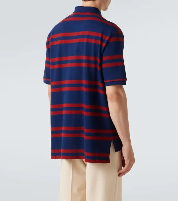 Valentino Garavani Chez Striped Cotton Polo Shirt