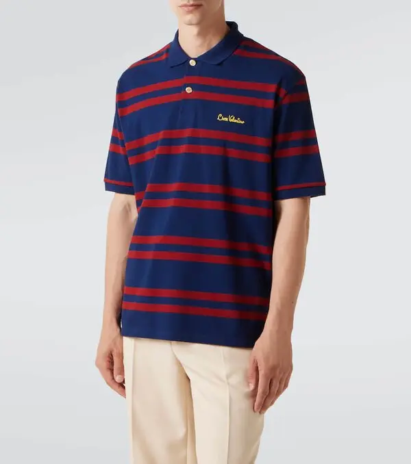 Valentino Garavani Chez Striped Cotton Polo Shirt