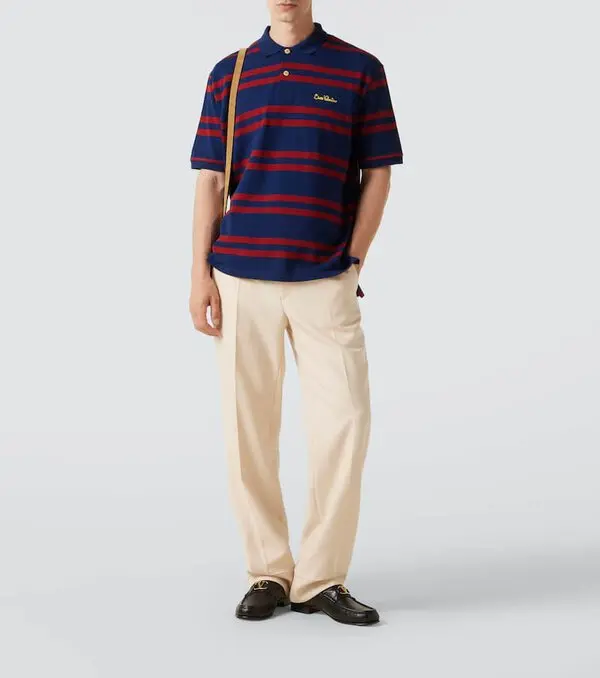 Valentino Garavani Chez Striped Cotton Polo Shirt