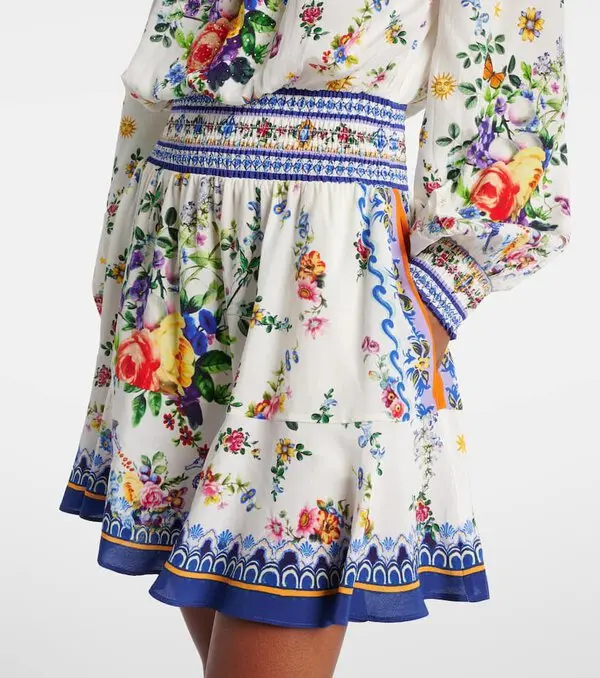 Camilla Printed Silk Crepe Minidress