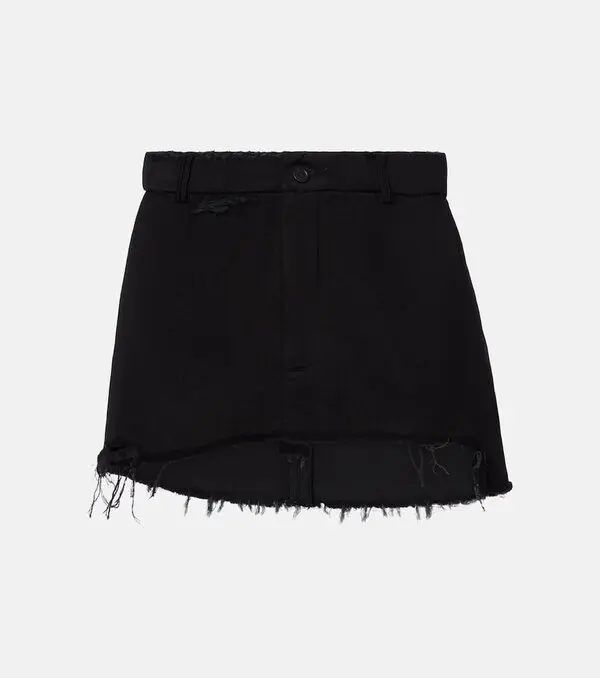 Balenciaga Distressed Denim Miniskirt