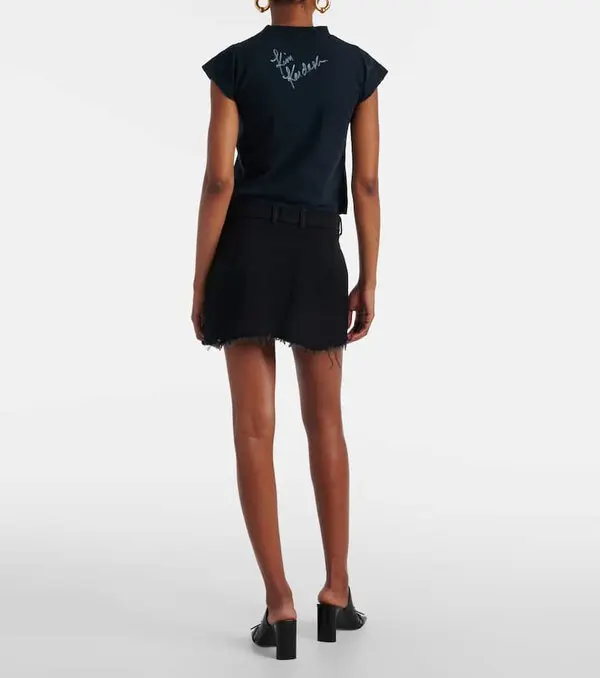 Balenciaga Distressed Denim Miniskirt