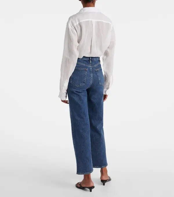 FRAME Wide-leg High-rise Jeans