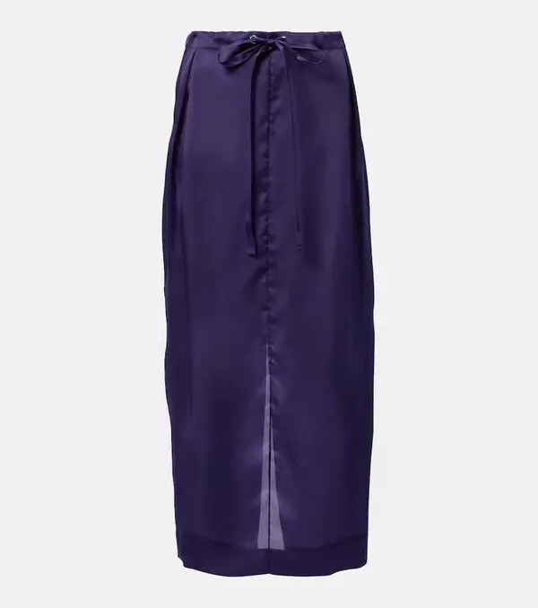 Khaite Chenton Silk Organza Maxi Skirt - Blue