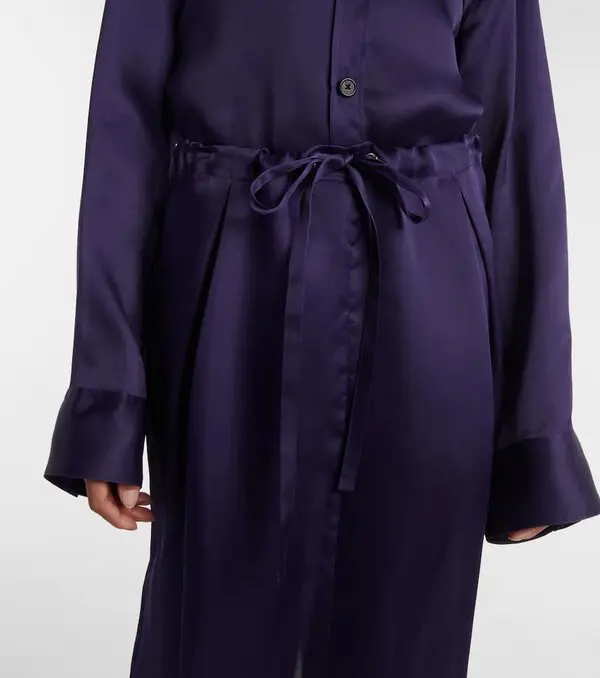 Khaite Chenton Silk Organza Maxi Skirt - Blue
