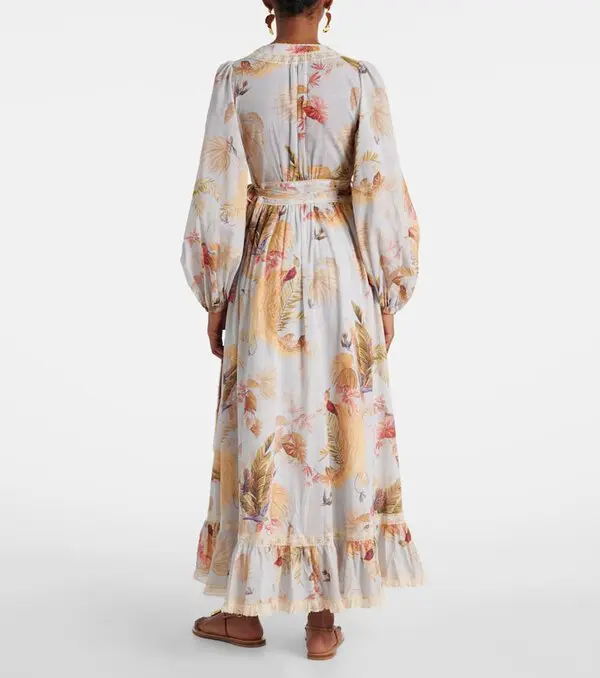 Zimmermann Ascension Floral Ruffled Midi Dress - Multicoloured