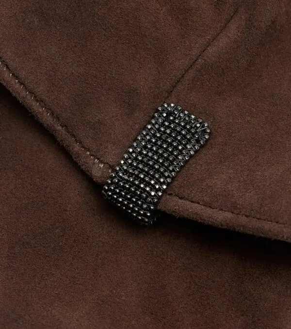 Brunello Cucinelli Monili Suede Gloves - Brown