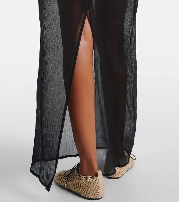 TOTEME Semi-sheer Cotton And Silk Maxi Dress