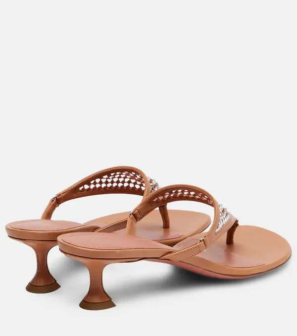 Amina Muaddi Cameron 45 Embellished Thong Sandals