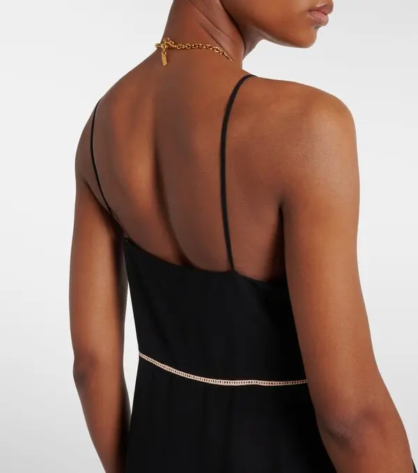 Chloé Lace-trimmed Silk Chiffon Maxi Dress