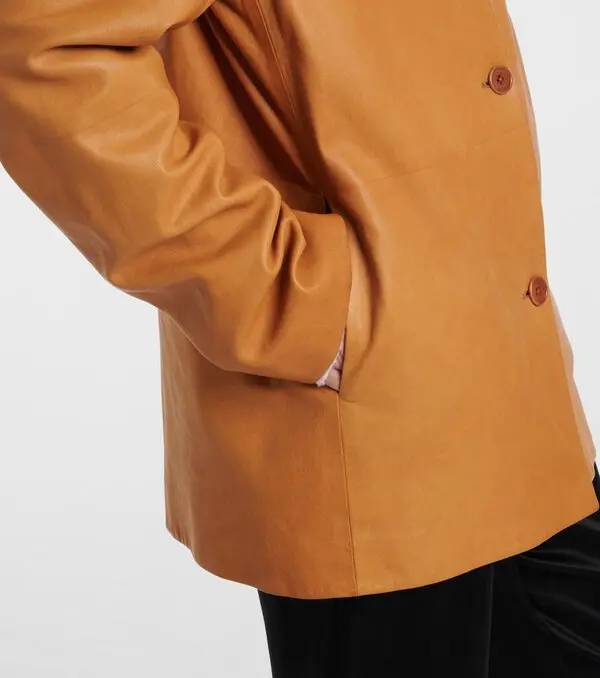 THE ROW Fabian Leather Jacket - Beige