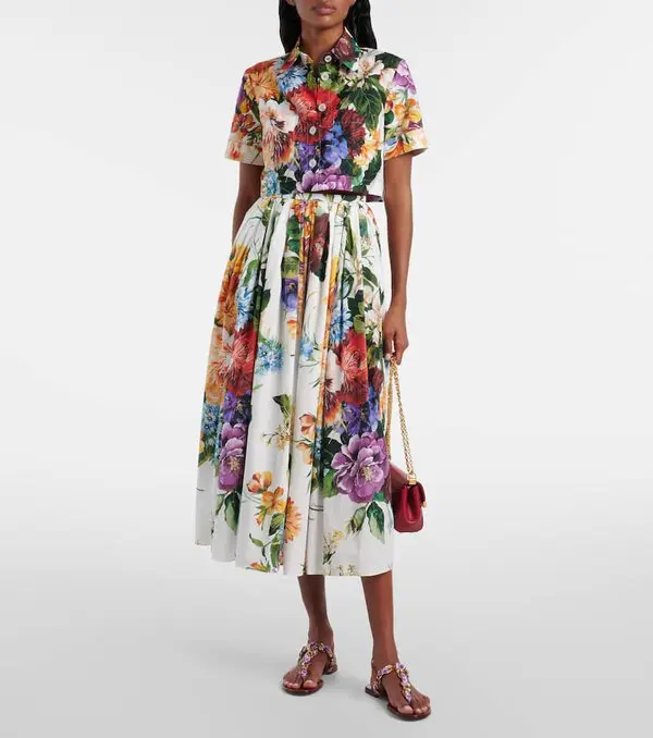 Dolce & Gabbana Floral Gathered Midi Skirt