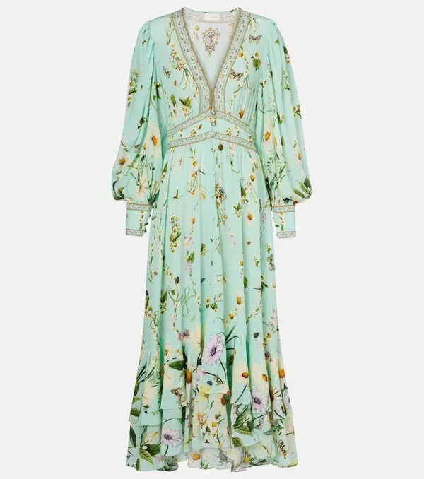 Camilla Floral Silk Crepe Maxi Dress