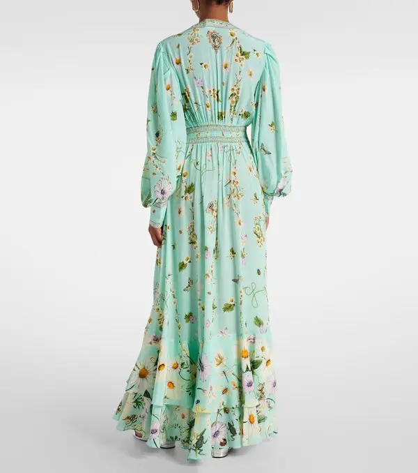 Camilla Floral Silk Crepe Maxi Dress