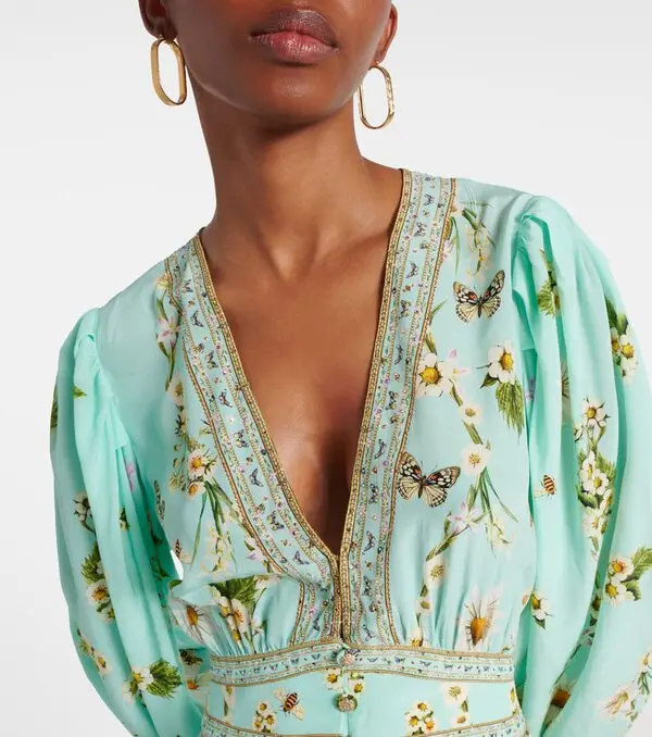 Camilla Floral Silk Crepe Maxi Dress