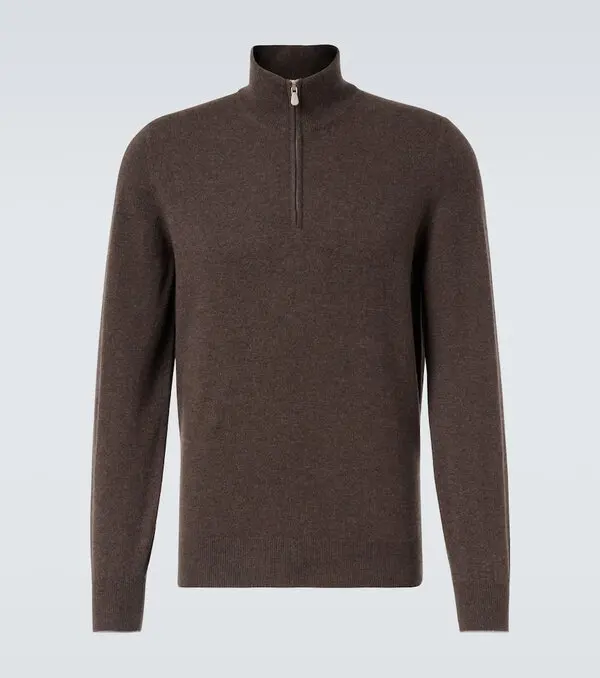 Brunello Cucinelli Cashmere Half-zip Sweater - Brown