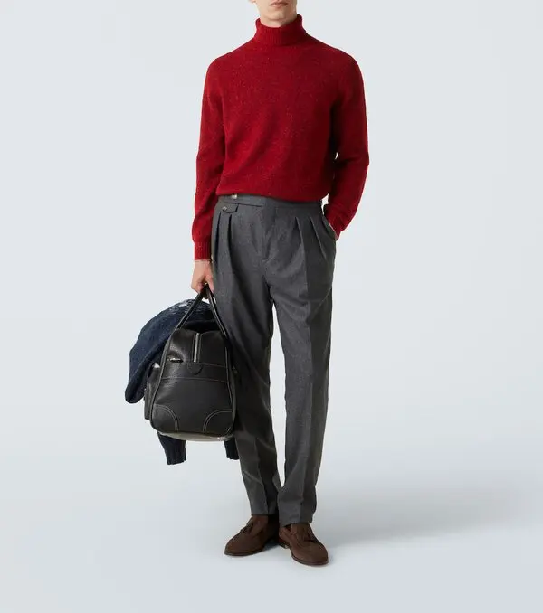 Brunello Cucinelli Alpaca, Wool, Silk, And Cotton-blend Turtleneck Sweater
