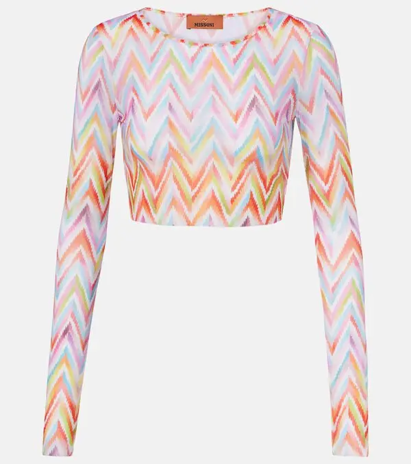 Missoni Multicolor Micro Chevron Cropped Top - Multicoloured