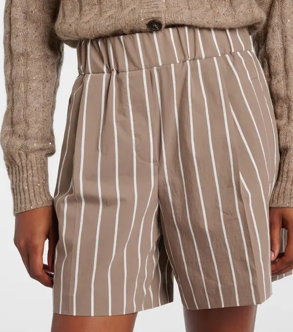 Brunello Cucinelli Striped Cotton-blend Bermuda Shorts