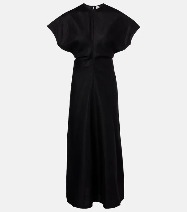 TOTEME Gathered Maxi Dress - Black