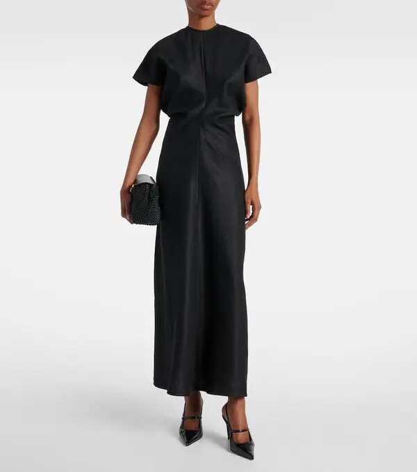 TOTEME Gathered Maxi Dress - Black