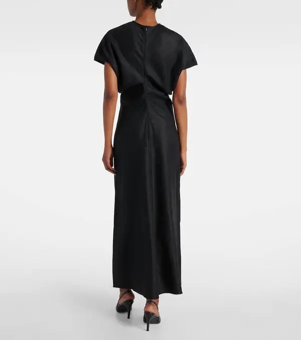 TOTEME Gathered Maxi Dress - Black
