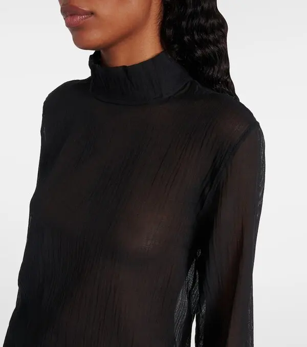 TOTEME Cotton And Silk Turtleneck Top