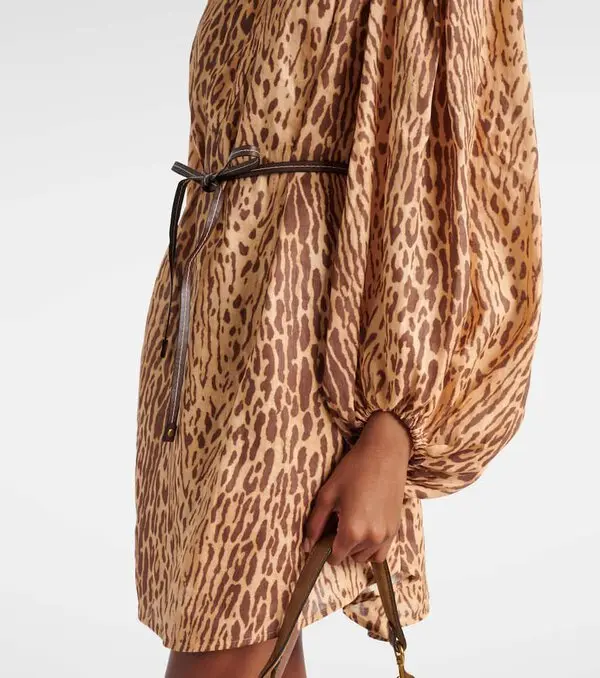 Zimmermann Cascadian Leopard-print Linen Tunic