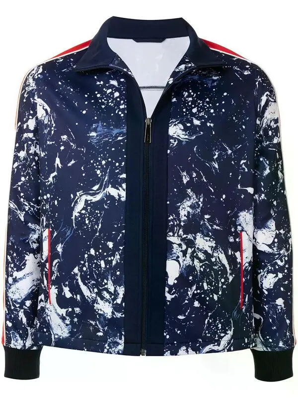PORTS V Printed Zip-up Track Jacket - Blue