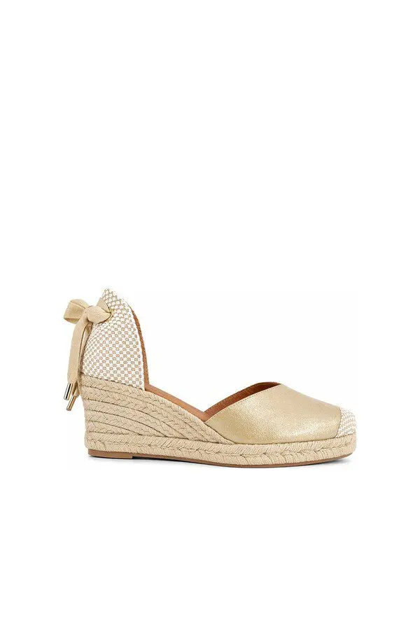 MENINA STEP Jimena Mid Laces Wedges - Gold