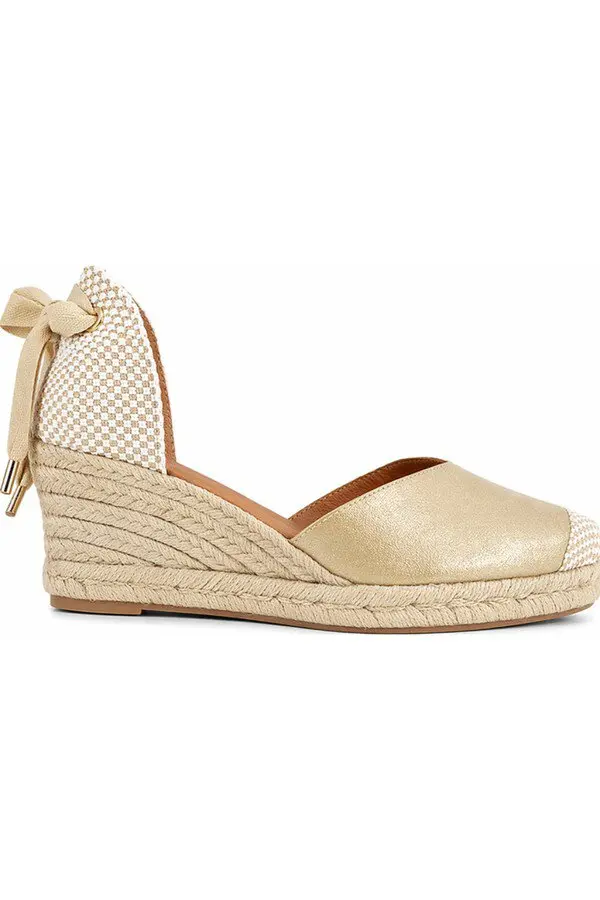 MENINA STEP Jimena Mid Laces Espadrille Wedges - Natural