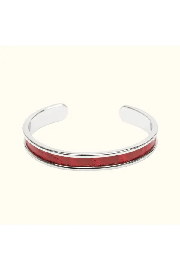 NORTON AND HODGES Remy Stackable Alligator Bracelet - Red