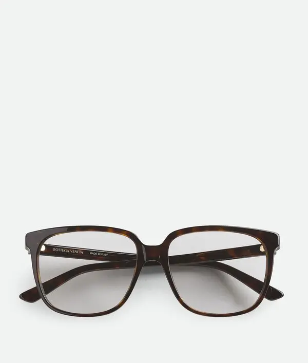 BOTTEGA  VENETA Classic Square Eyeglasses - Havana/transparent