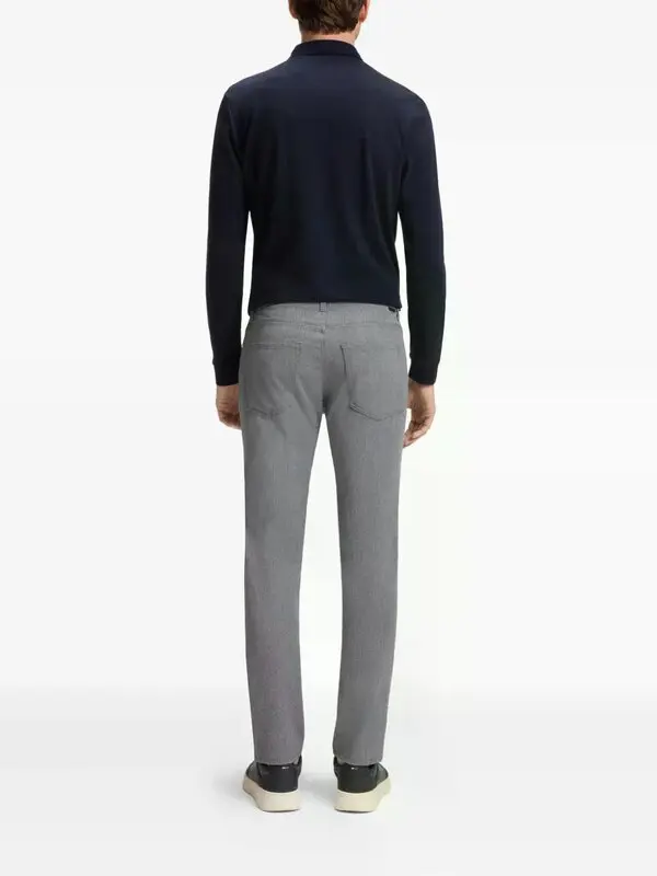 BOSS Mélange-effect Slim-fit Trousers - Grey