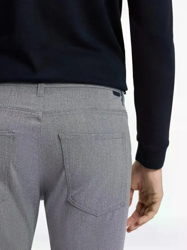 BOSS Mélange-effect Slim-fit Trousers - Grey