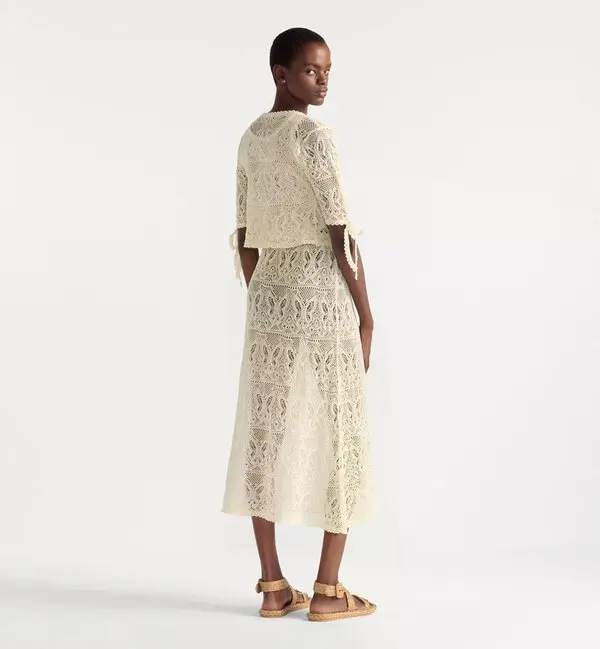 Dior Dioriviera Mid-Length Flared Skirt - White | Editorialist