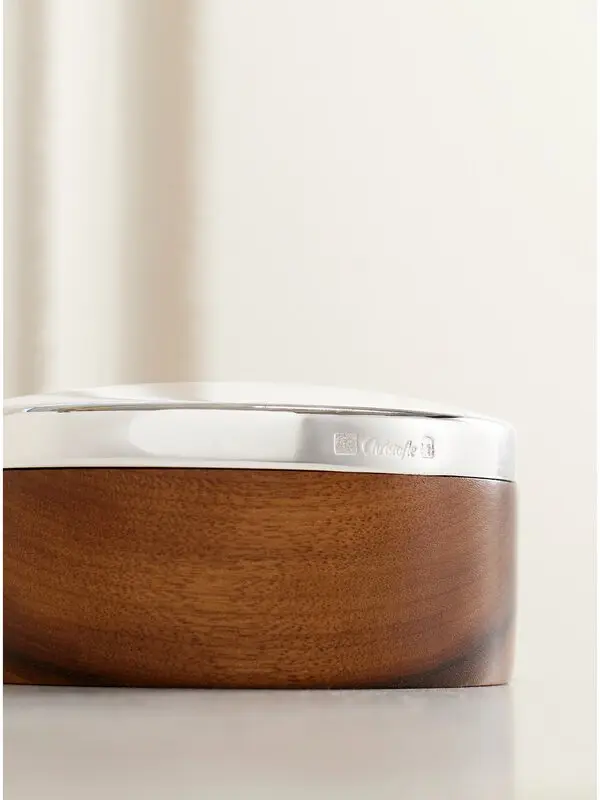 Christofle Uni Small Wood And Silver-plated Box