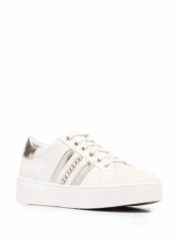 Geox Skyely Leather Sneakers - Neutrals
